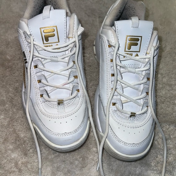 Fila | Shoes | Fila Classic White And Gold Hightops | Poshmark